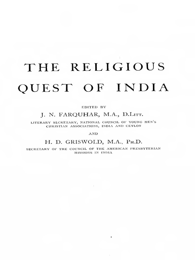 The Religious Quest of India | Download Free PDF | Indian Religions ...