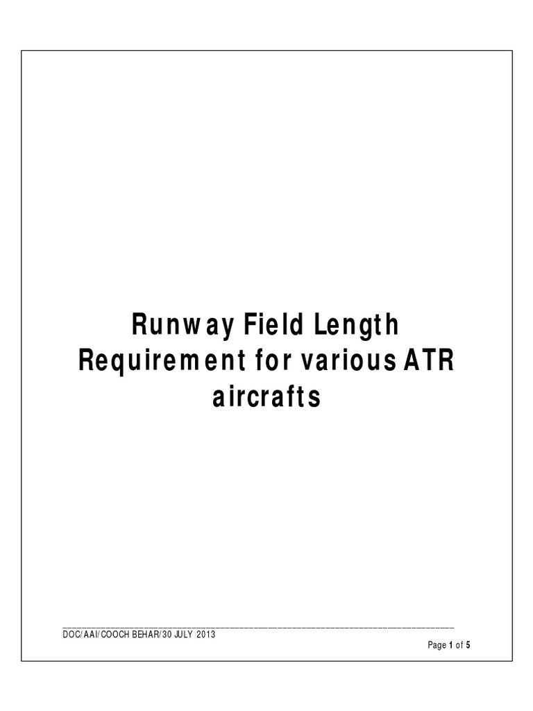 Calculation of Runway Field Length ATR | PDF | Runway | Takeoff