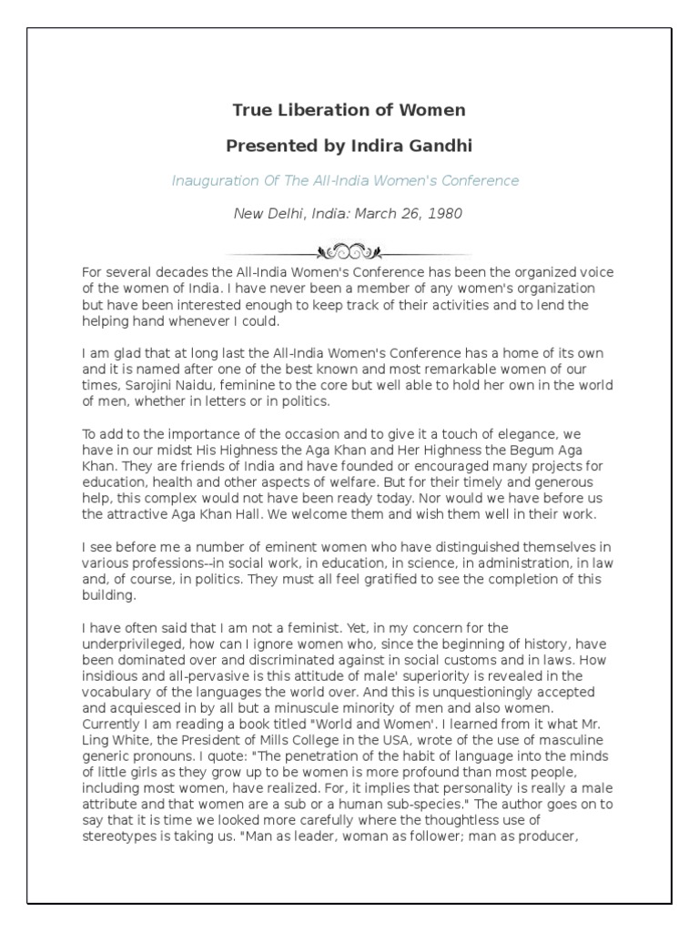 True Liberation of Women | PDF