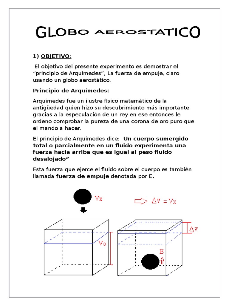Experimento: Globo Aerostático | PDF | Globo (Aeronáutica) | Science