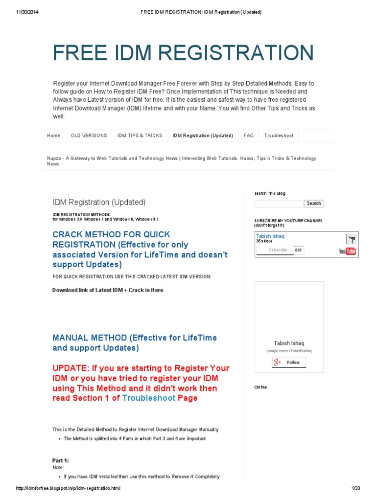 FREE IDM REGISTRATION - IDM Registration (Updated) PDF | PDF | Windows ...