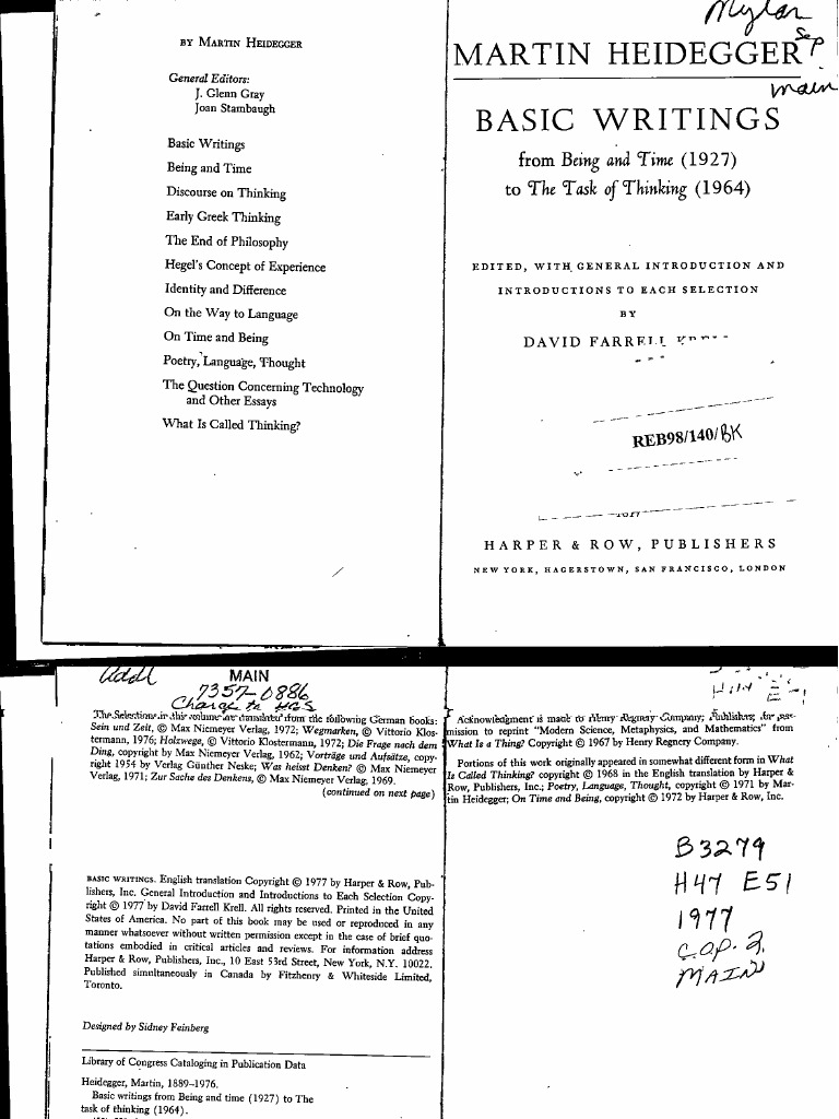 Heidegger Basic Writings | PDF