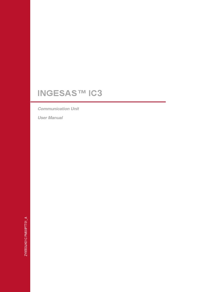 Ingesas™ Ic3: Communication Unit User Manual | PDF | Power Supply | Electromagnetic Compatibility