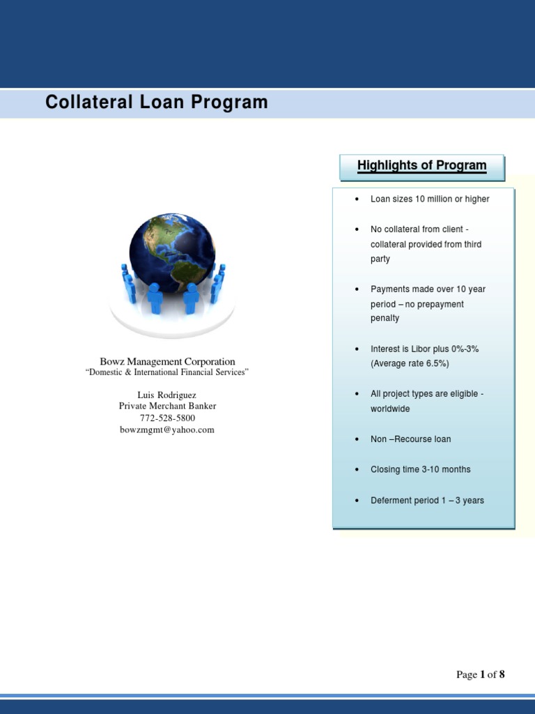 Global Non-Recourse Collateral Loans | PDF | Banks | Loans