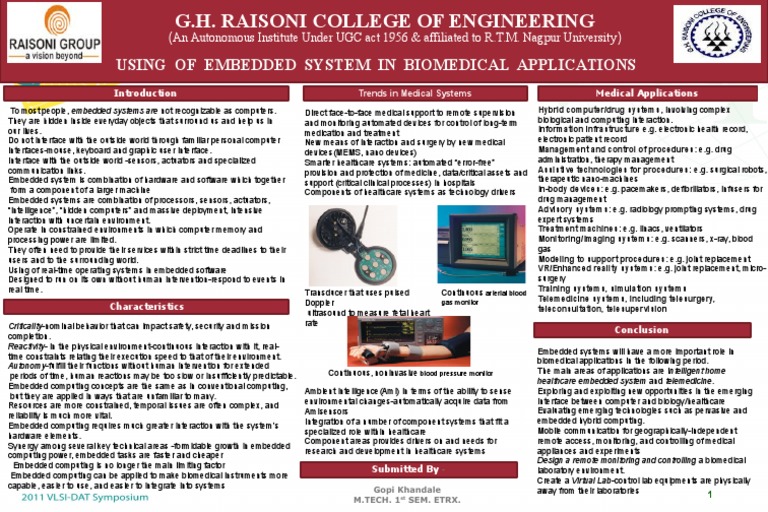 G.H. Raisoni College of Engineering: Using of Embedded System in Biomedical Applications | PDF ...