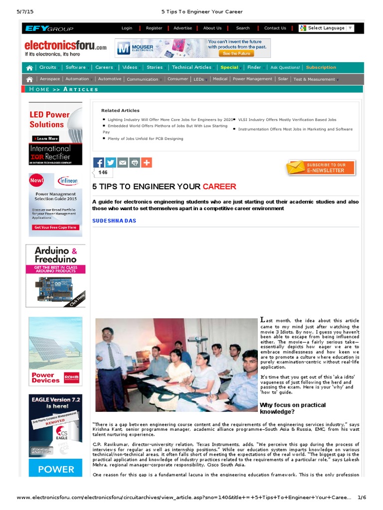 5 Tips To Engineer Your Career | PDF | Digital Technology | Engineering