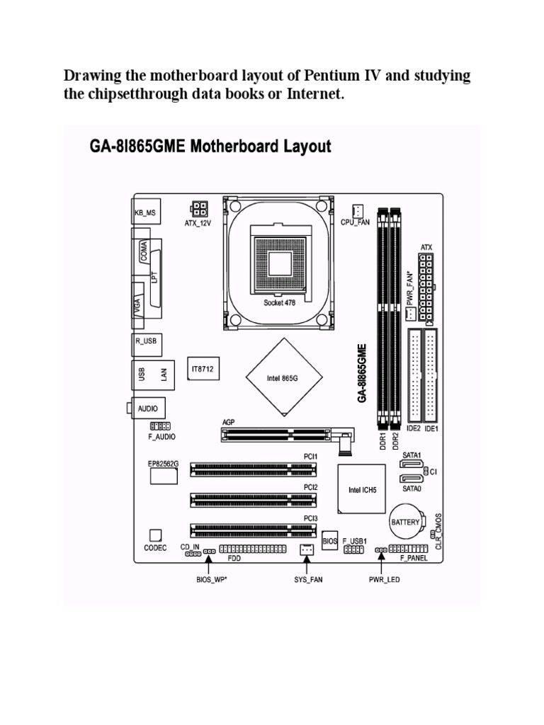 Drawing The Motherboard Layout of Pentium IV and Studying The ...