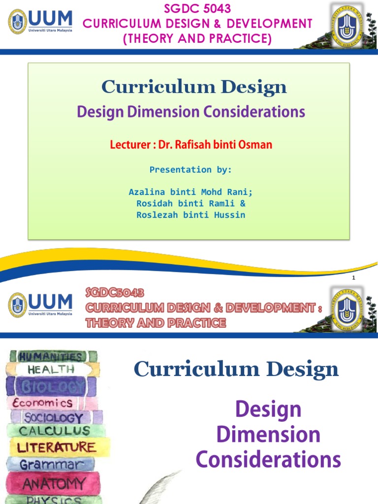 Design Dimensions in Curriculum Planning | PDF