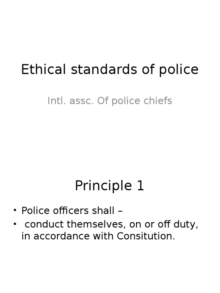 Police Ethical Standards Guide | PDF | Confidentiality | Government