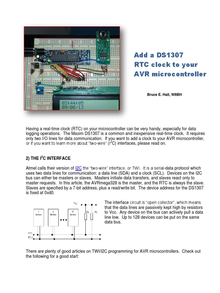 Ds1307 Rtc Interfacing With Avr Microcontroller Interfacing DS1307 RTC