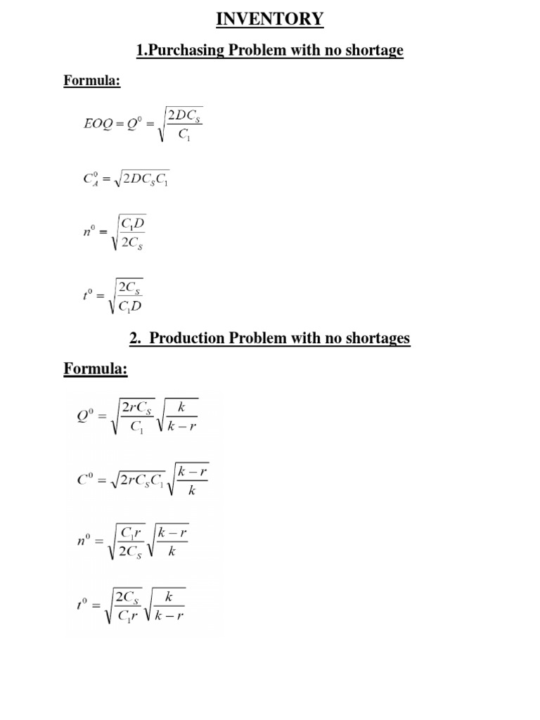 Inventory Formula | Inventory | Supply Chain Management | Free 30-day ...