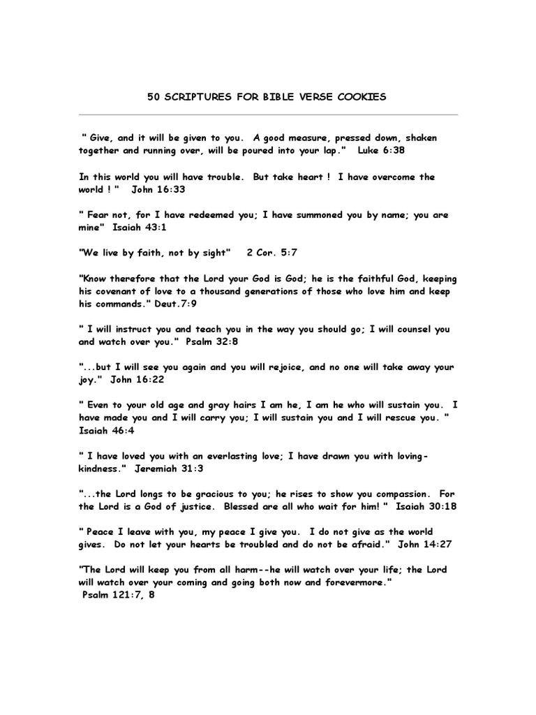 50 Scriptures For Bible Verse Cookies: " Give, and It Will Be Given To ...