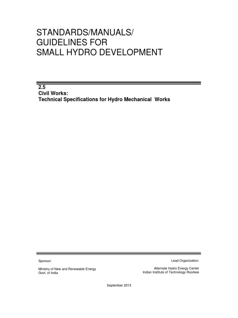 2.5 Technical Specifications For Hydro Mechanical Works | PDF | Pipe ...