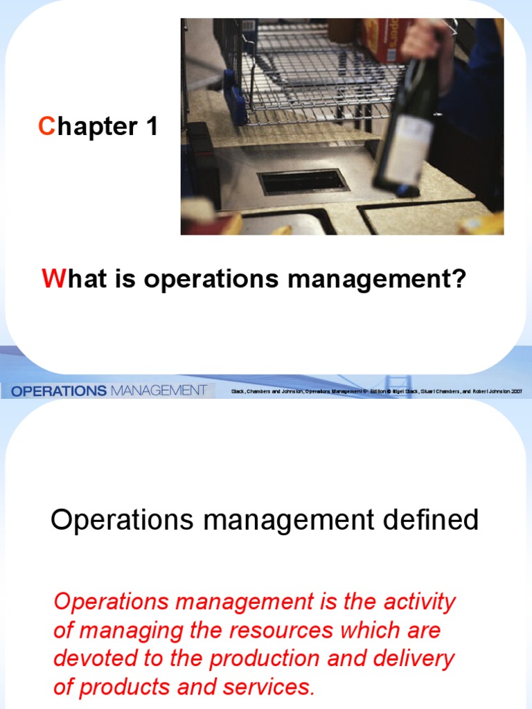 Chapter 1 | PDF | Operations Management | Strategic Management