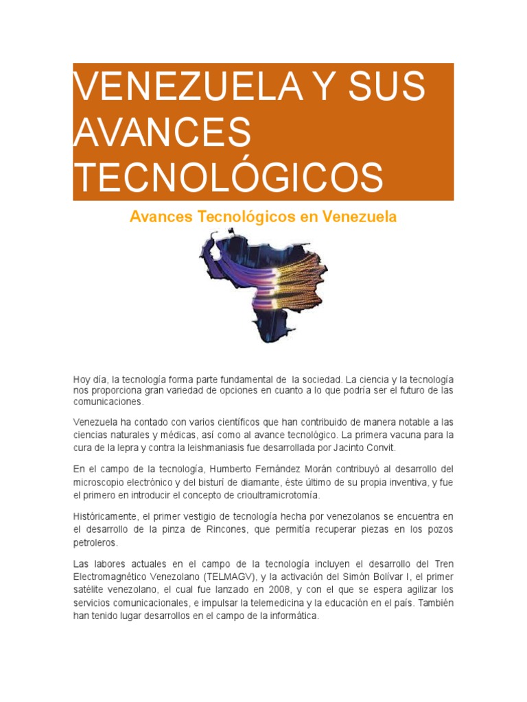 Desarrollo Tecnologia y Nuevas Tecnologia en Venezuela | Tecnología ...
