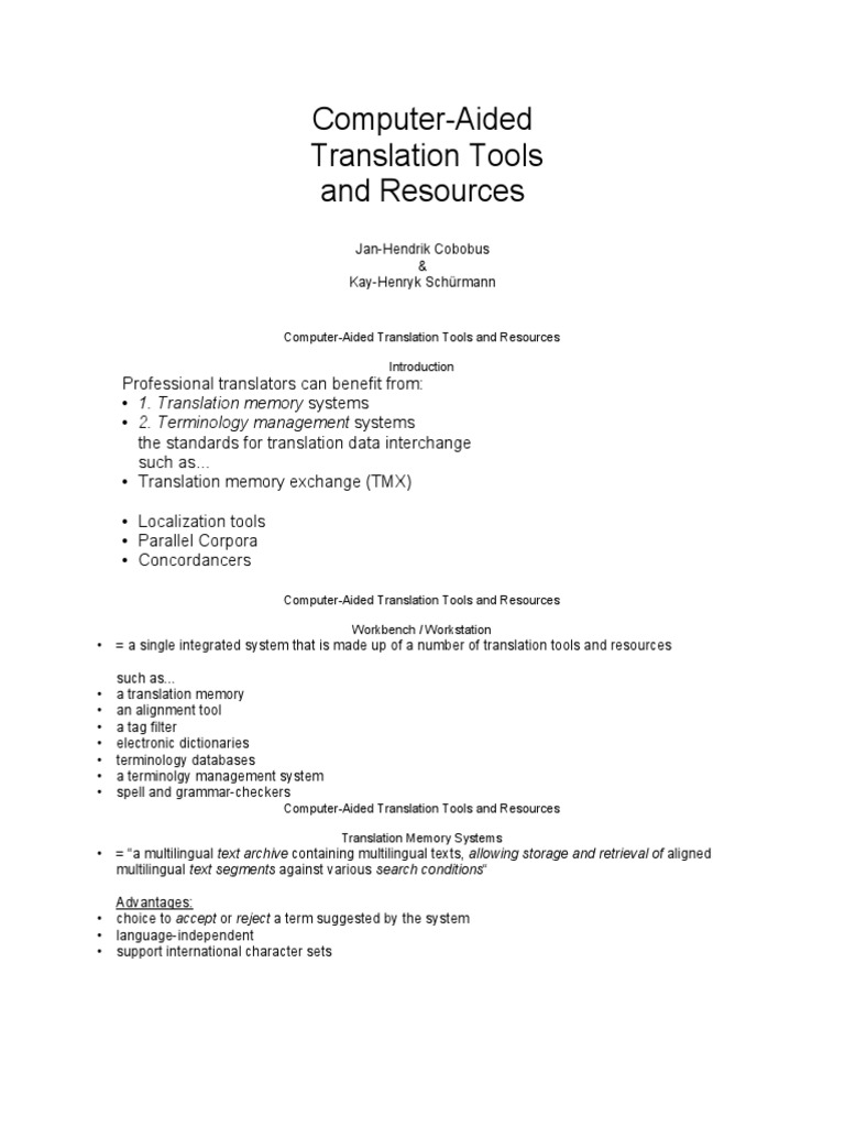 CAT Computer-Aided Translation Tools | PDF | Translations | Semantics