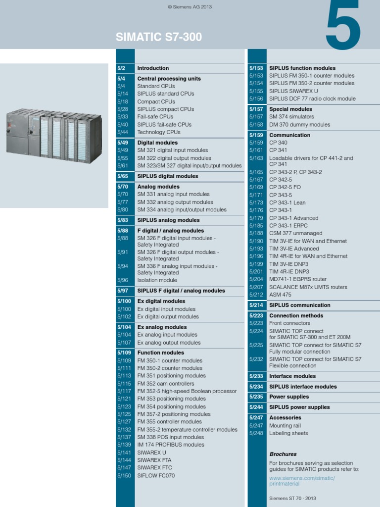 Simatic S7-300 | PDF | Central Processing Unit | Electromagnetic Interference
