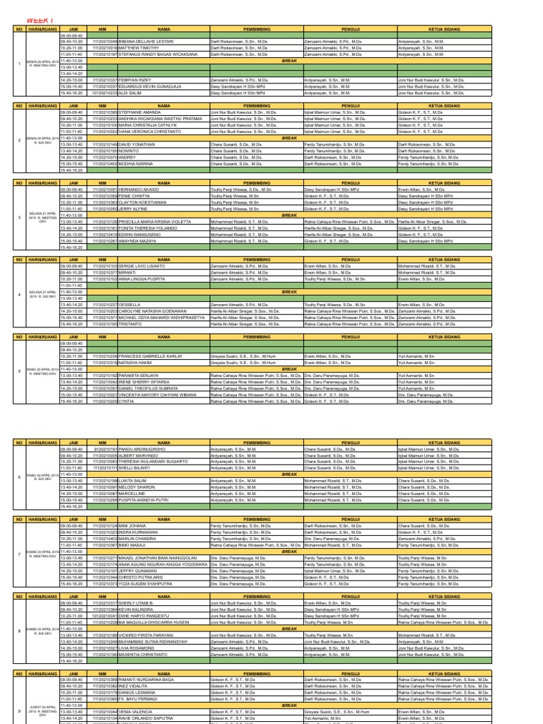 Jadwal Pra Sid II Ta DG | PDF