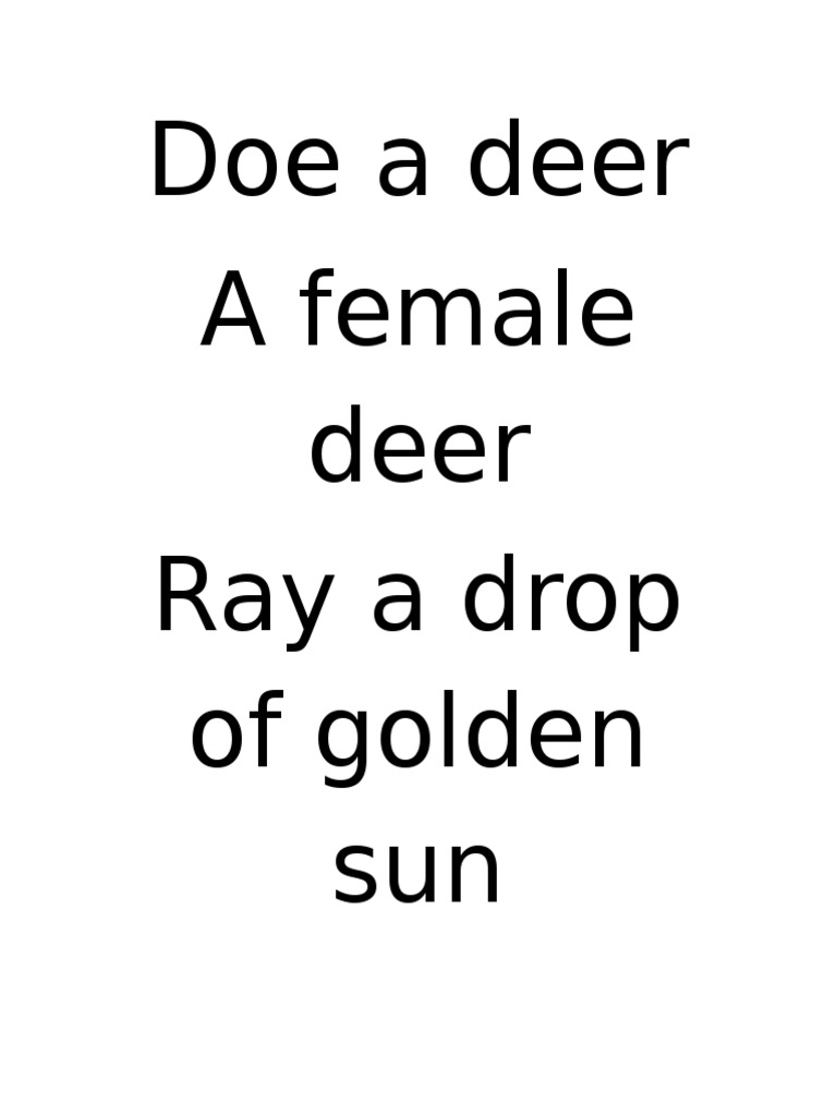 Doe A Deer A Female Deer Ray A Drop of Golden Sun | PDF