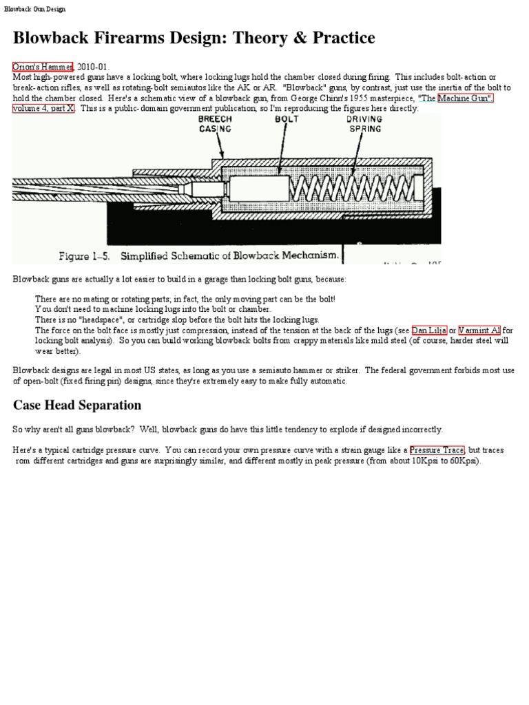 Blowback Firearms Design - Theory & Practice | PDF | Bullet | Momentum