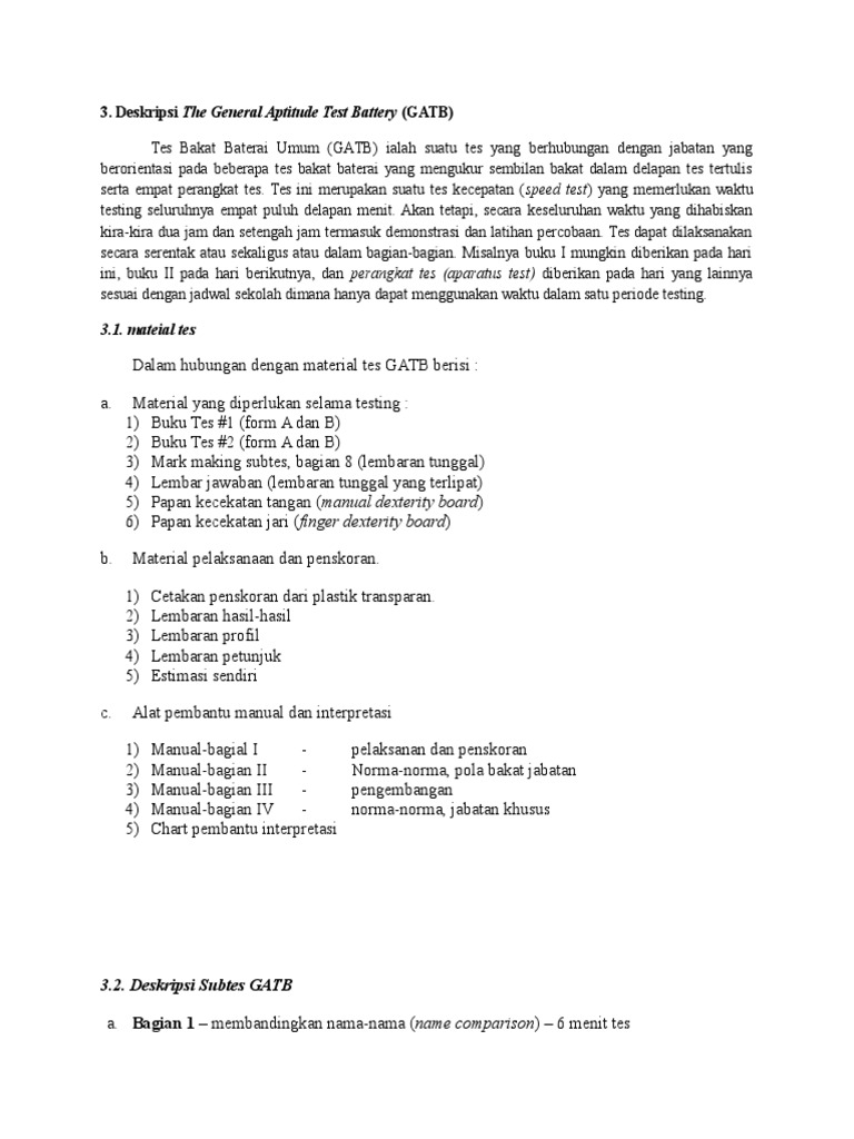 General Aptitude Test Batteray (GATB) | PDF