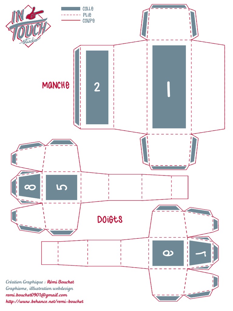 Blog Paper Toy Papercraft Paper Hand Template | PDF