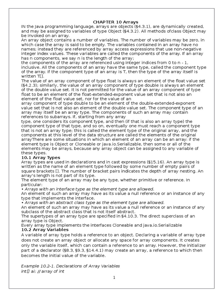 Chapter 10 Arrays Pdf Array Data Type Class Computer Programming
