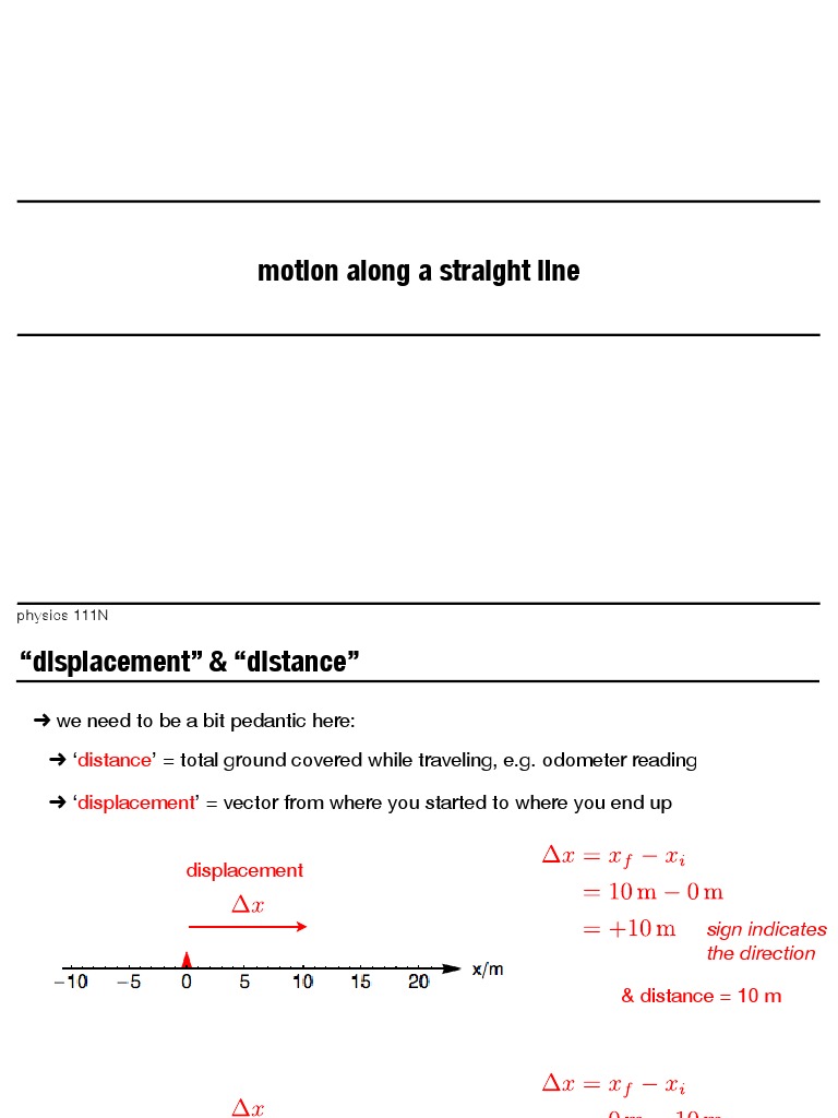 1 1D Motion | PDF | Acceleration | Displacement (Vector)