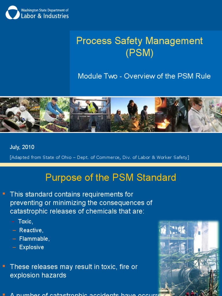Process Safety Management (PSM) : Module Two - Overview of The PSM Rule ...