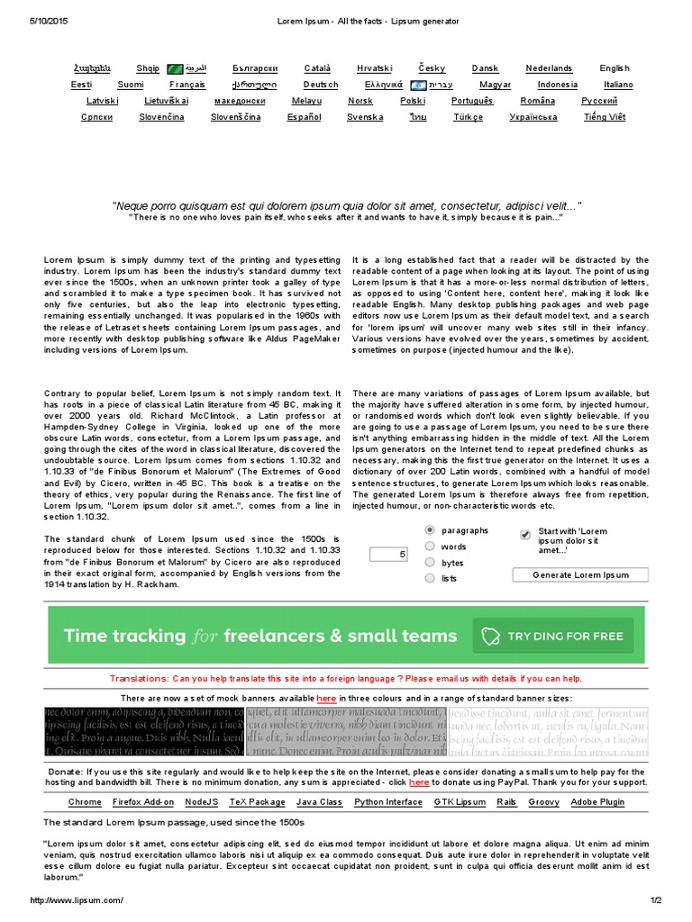 Lorem Ipsum - All The Facts - Lipsum Generator PDF | PDF
