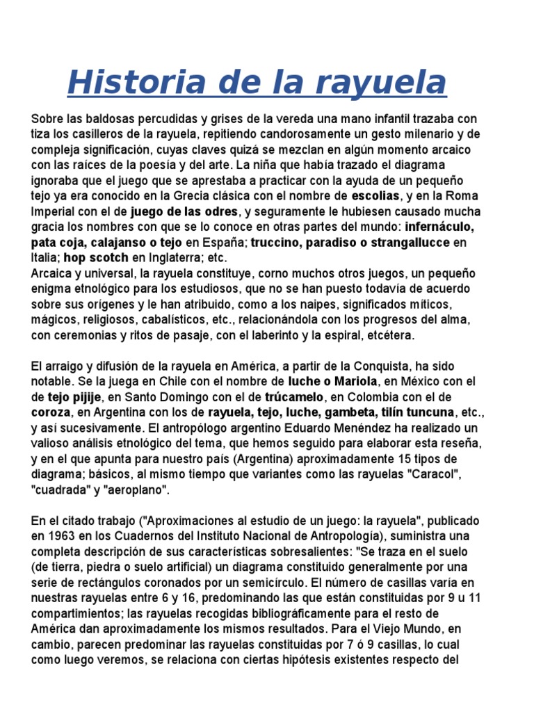 Historia de La Rayuela