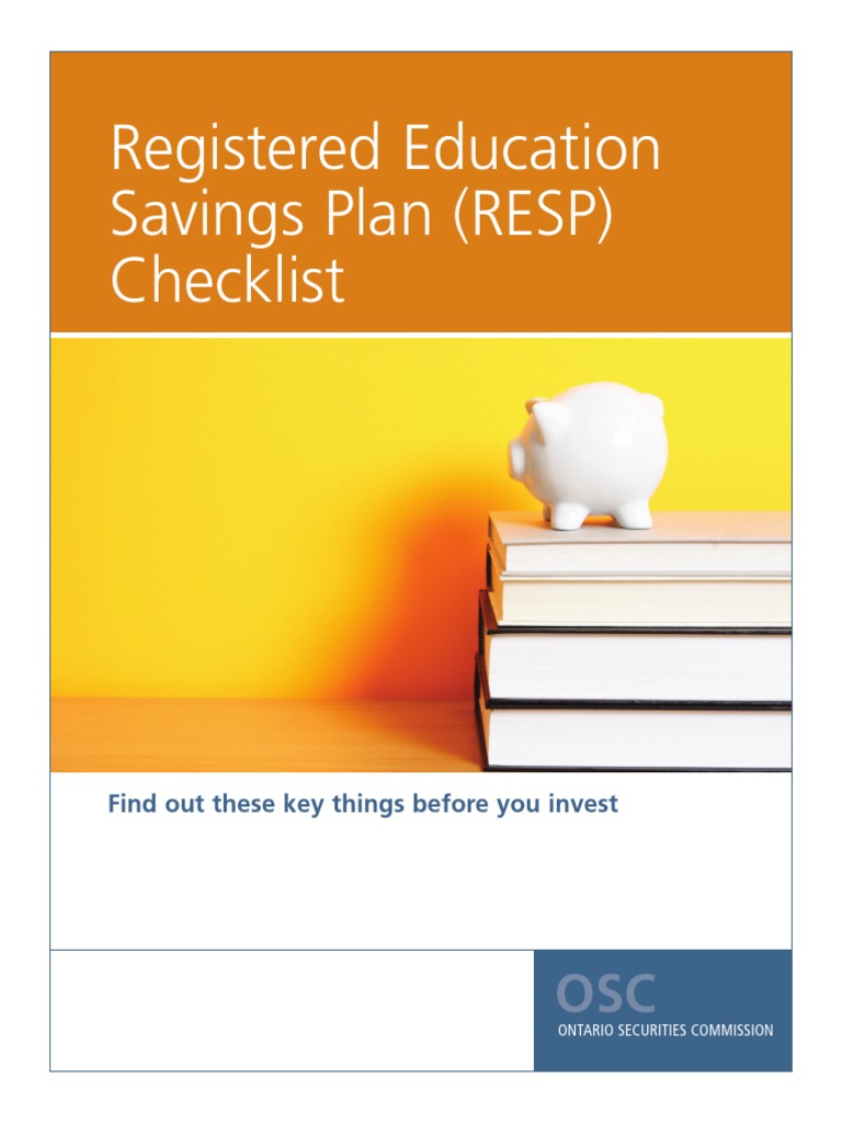 Registered Education Savings Plan (RESP) Checklist: Find Out These Key ...