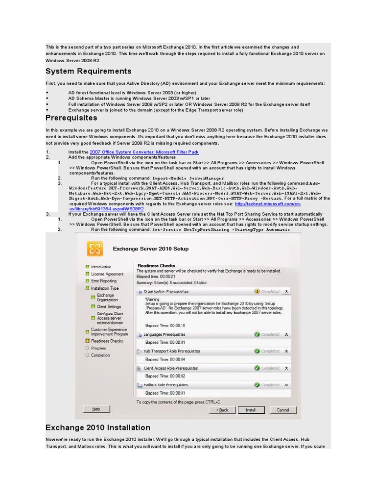 Microsoft Exchange 2010 | PDF | Microsoft Exchange Server | Microsoft ...