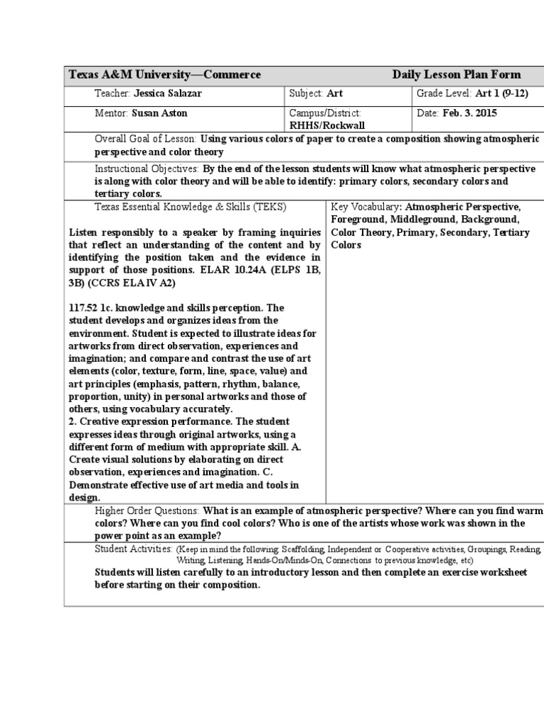 Atmospheric Perspective Lesson | PDF | Composition (Visual Arts ...