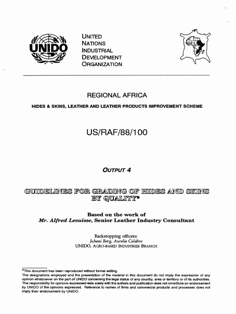 Hides and Skins Quality Grading Guide | PDF | Leather | Cattle
