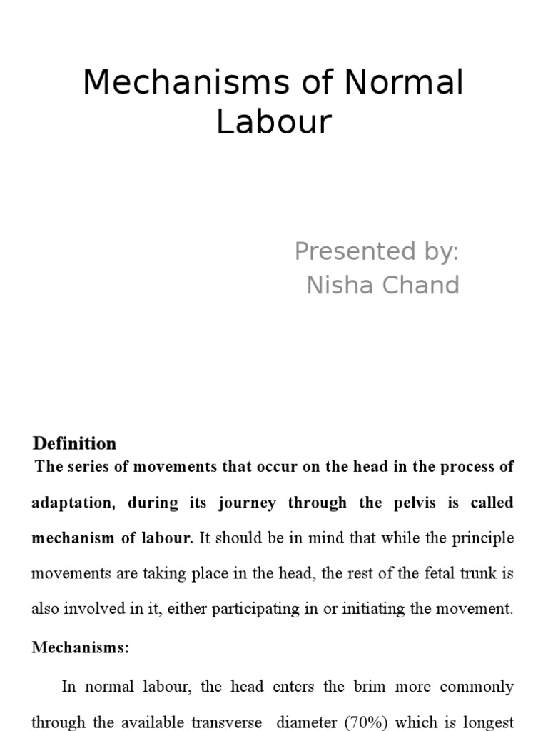 Mechanisms of Normal Labour | PDF | Pelvis | Human Reproduction