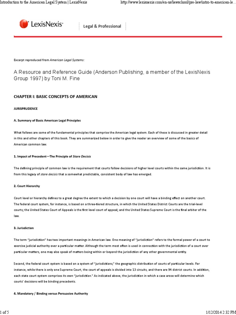 Introduction To The American Legal System - LexisNexis | Download Free ...