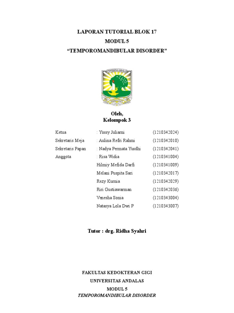 Laporan Tutorial Blok 17 | PDF