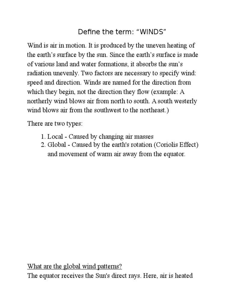 Geography Assignment - Winds | PDF | Wound | Atmospheric Circulation