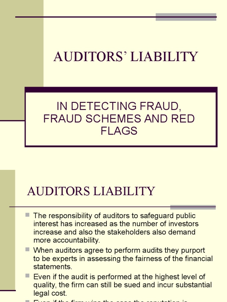 Auditors Liability | Business Economics | Accounting
