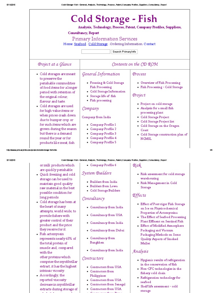 Cold Storage Fish | PDF | Warehouse | Refrigeration