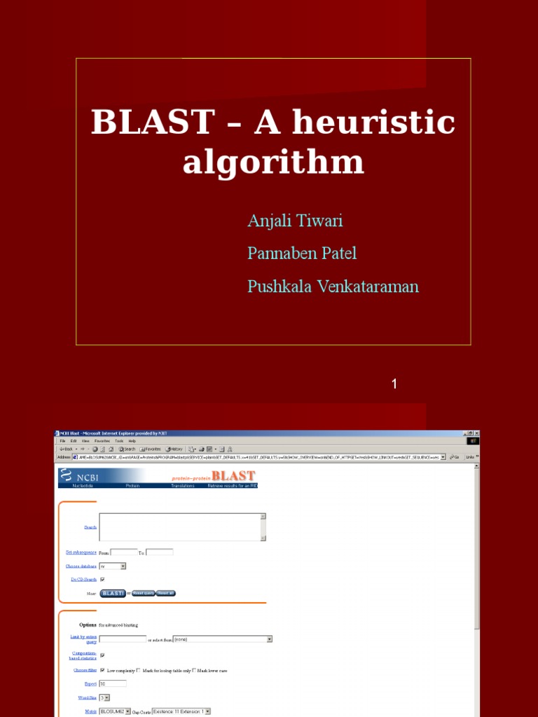 BLAST - A Heuristic Algorithm | PDF | Blast | Sequence Alignment