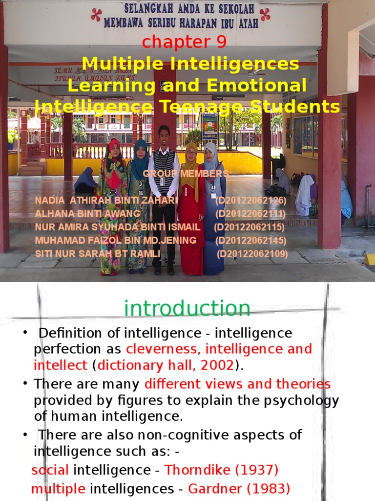 Multiple Intelligences Learning and Emotional Intelligence Teenage ...