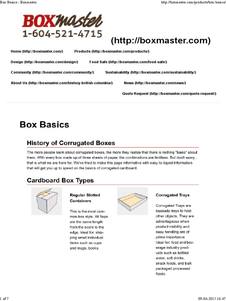 Box Basics - Boxmaster | PDF | Industries | Industrial Processes