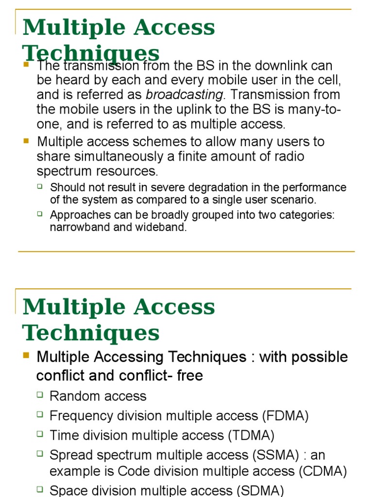 Chapter 7 Multiple Access Techniques | PDF | Code Division Multiple ...