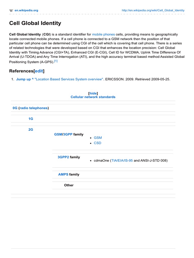 Cell Global Identity | PDF