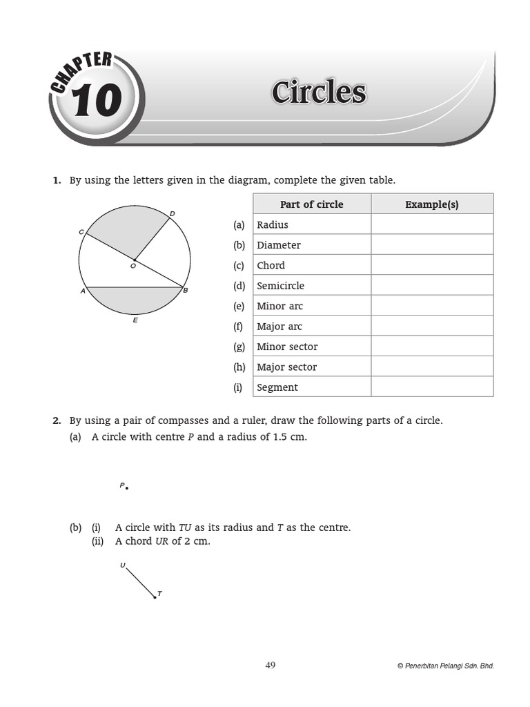 Form 2 Math Chapter 10 | PDF | Circle | Trigonometry
