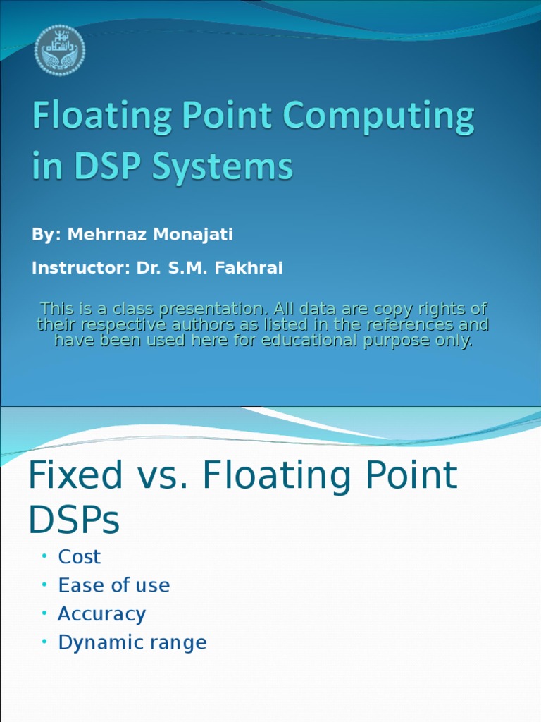 DSP Floating Point Formats | PDF | Digital Signal Processor | Central Processing Unit