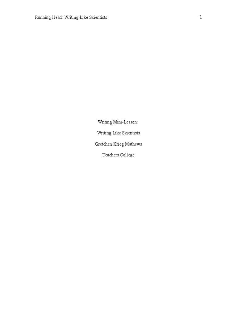 Writing Mini-Lesson 4 15 15 | PDF | Hypothesis | Experiment