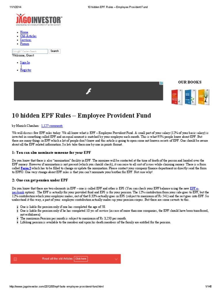 10 Hidden EPF Rules - Employee Provident Fund | PDF | Pension | Employment